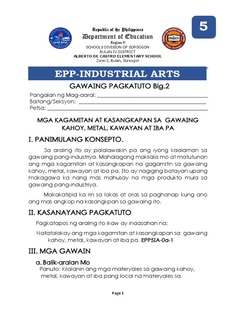 Epp5 - Ia - Gawaing Pagkatuto BLG 2 | PDF
