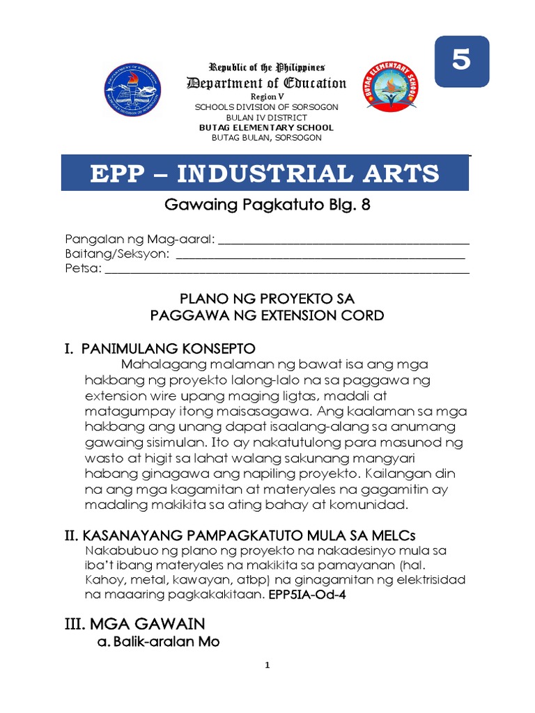 Epp5 - Ia - Gawaing Pagkatuto BLG 8 | PDF