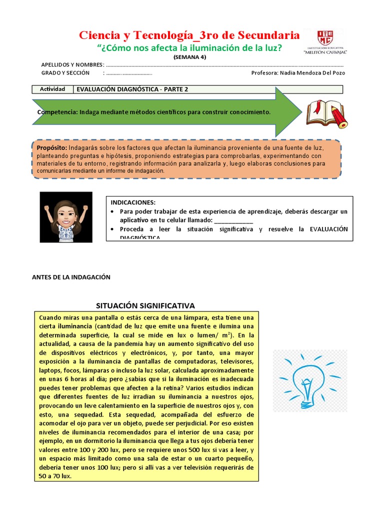 Informe de Indagación Científica - 3ro | PDF | Ligero | Hipótesis