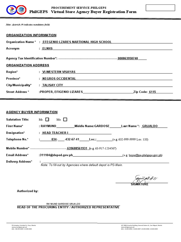 VS Agency Buyer Registration Form | PDF | Communication | Computing