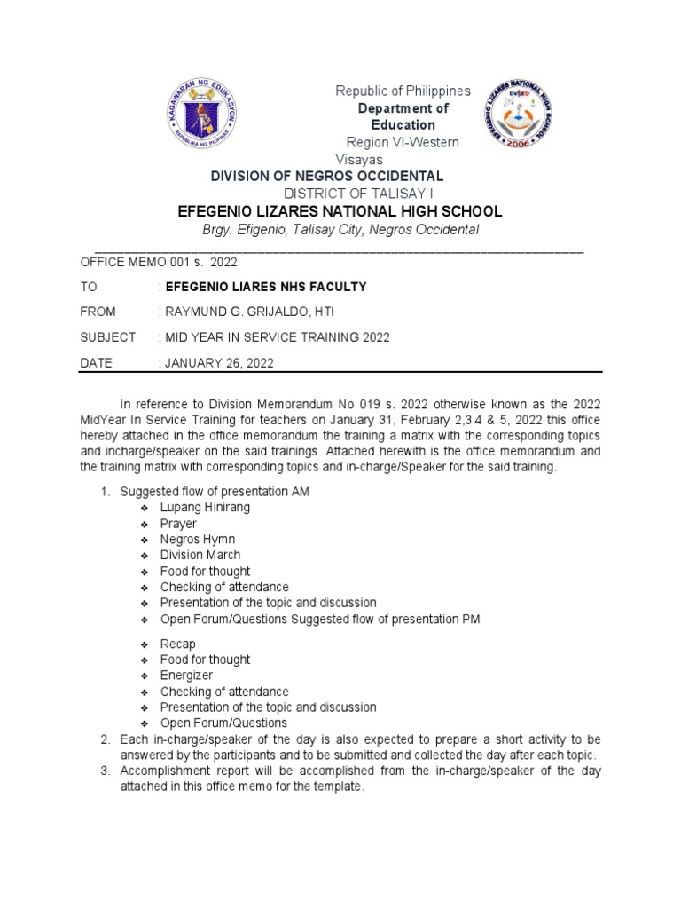 2022 Mid-Year Teacher Training Memo | PDF | Educational Technology