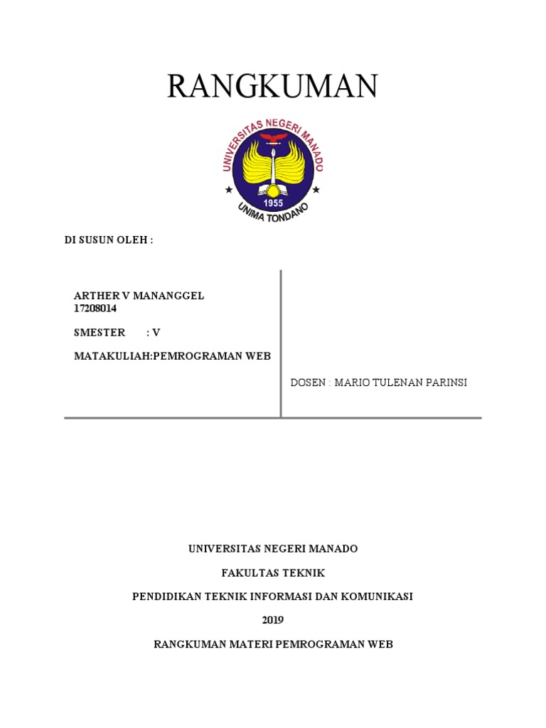 Rangkuman Materi Pemrograman Web | PDF | Komputer