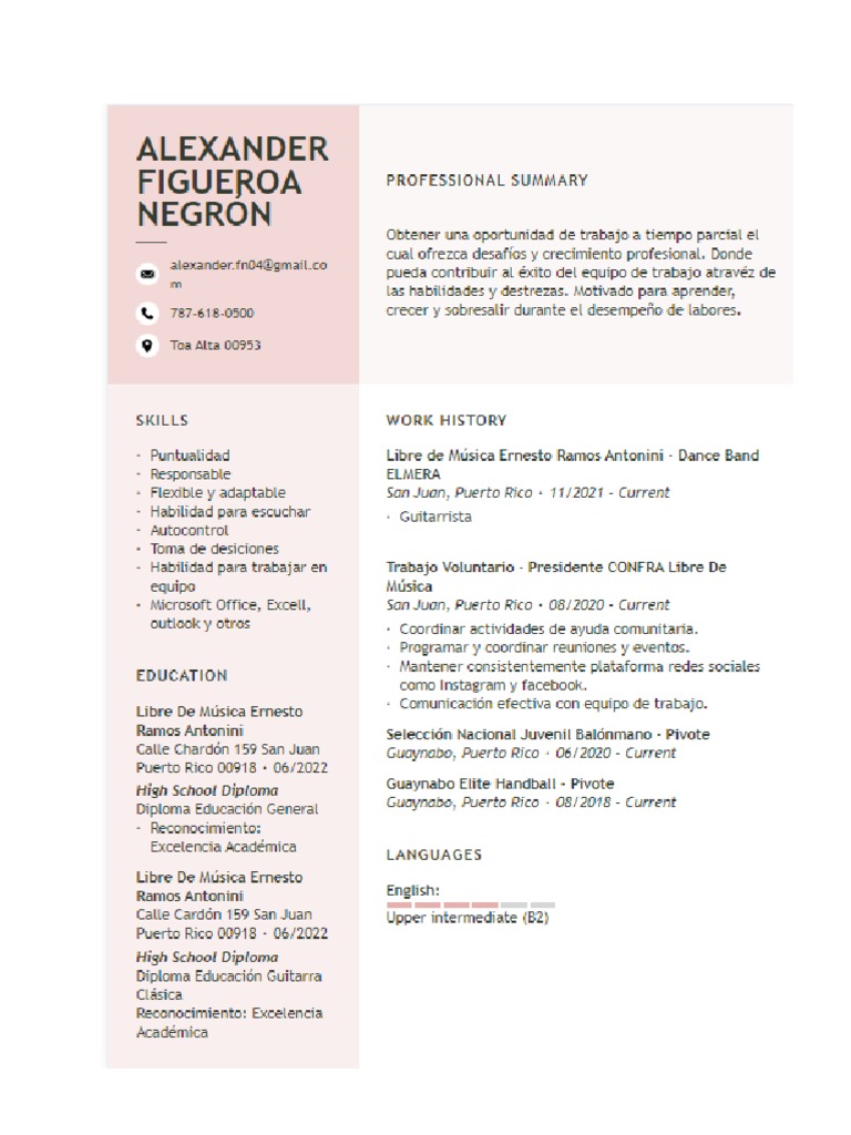 Resumé Alexander Figueroa Junio 2022 | PDF