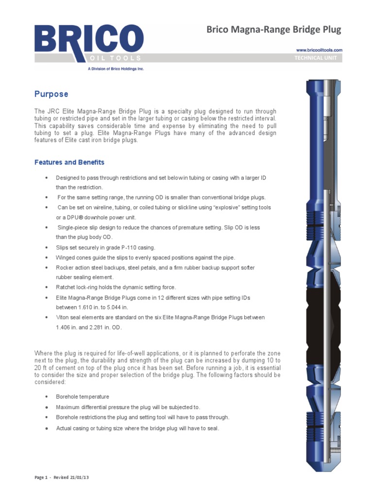 Elite Magna-Range Bridge Plug | PDF | Building Materials | Tools