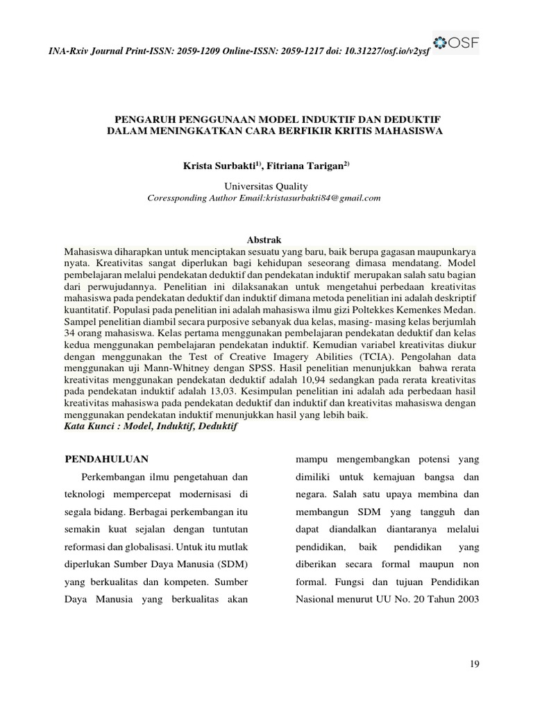 Jurnal OSF Krista Surbakti 2022. | PDF | Karier & Perkembangan | Pengembangan Diri