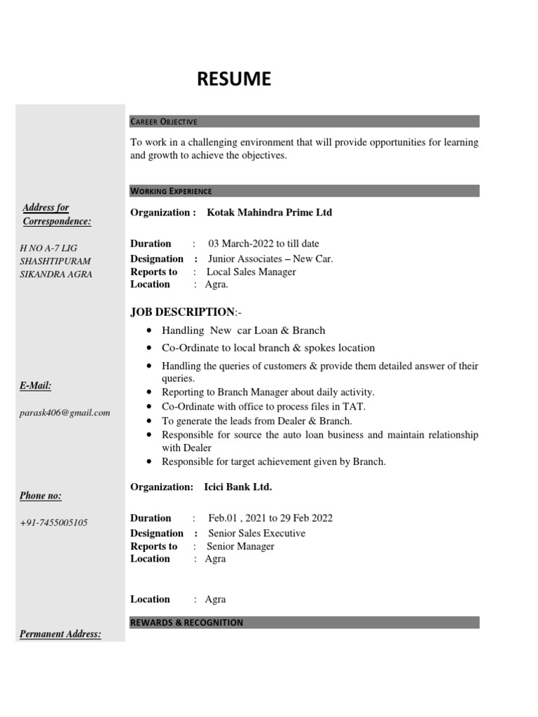 My CV-5 | PDF | Sales | Communication