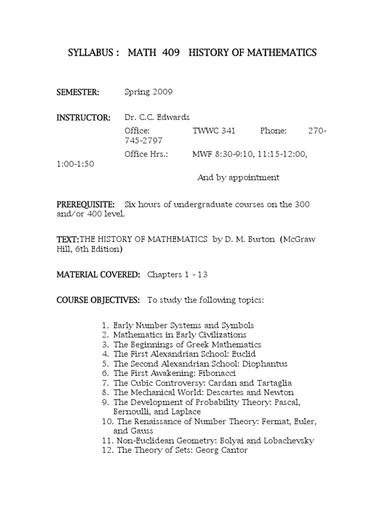 Math 409 | PDF | Teaching Methods & Materials | Science & Mathematics