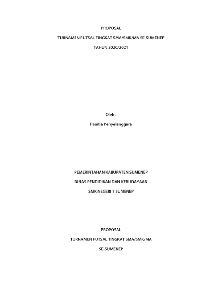 Proposal Futsal 001 | PDF