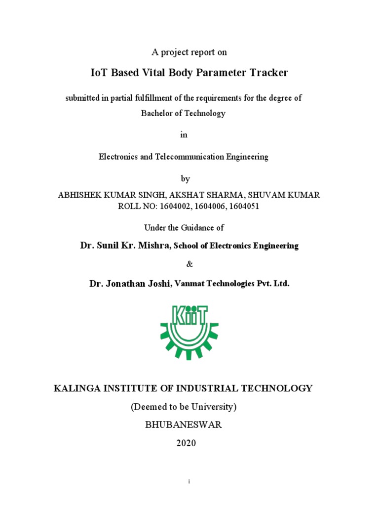 IoT Based Vital Body | PDF | Monitoring (Medicine) | Internet Of Things