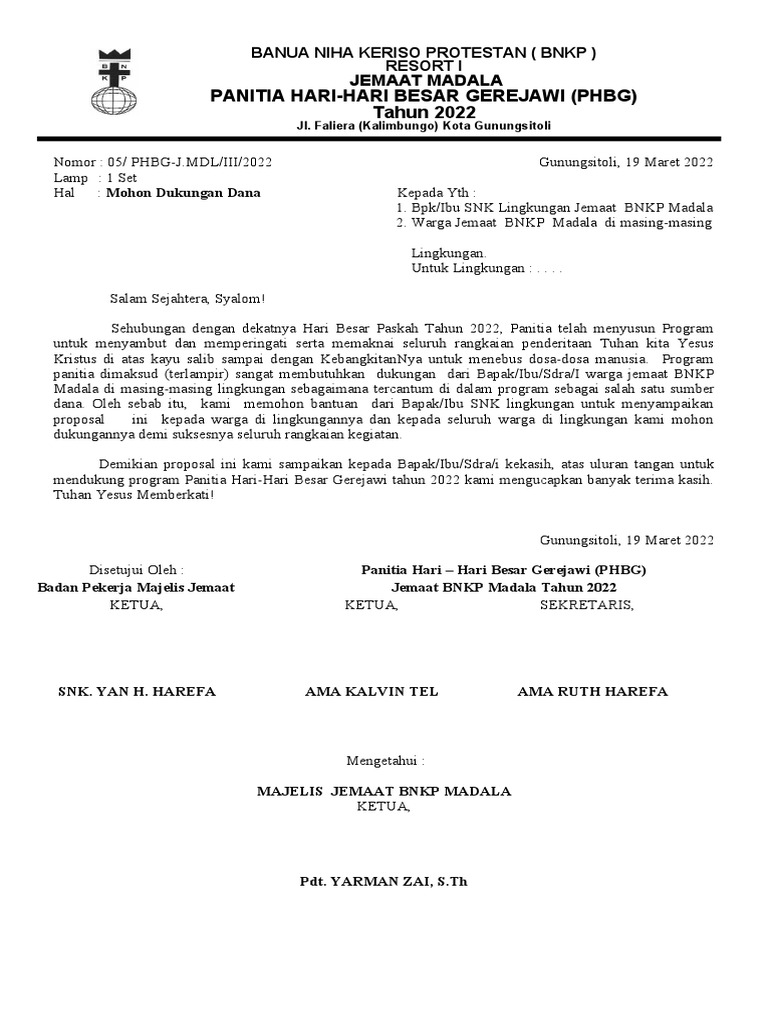 Surat Pengantar Proposal | PDF