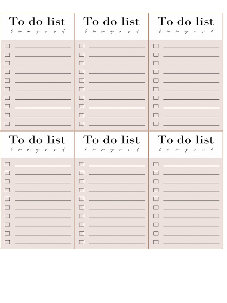 To Do List Template | PDF