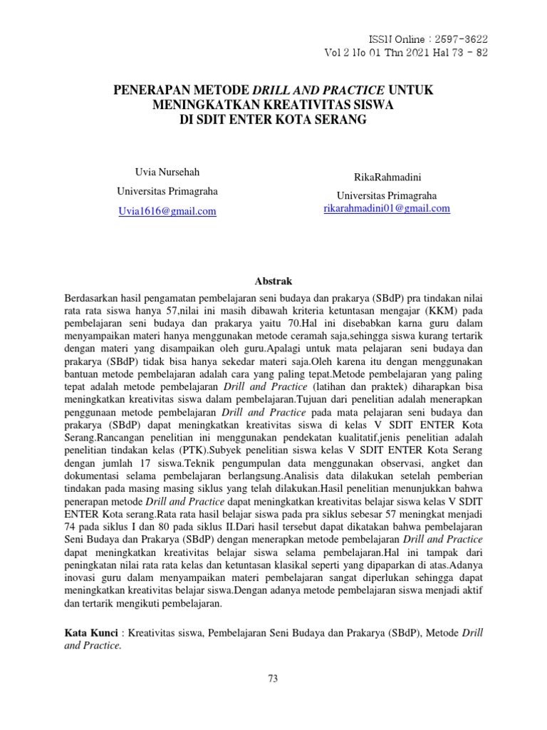 Penerapan Metode Drill and Practice | PDF