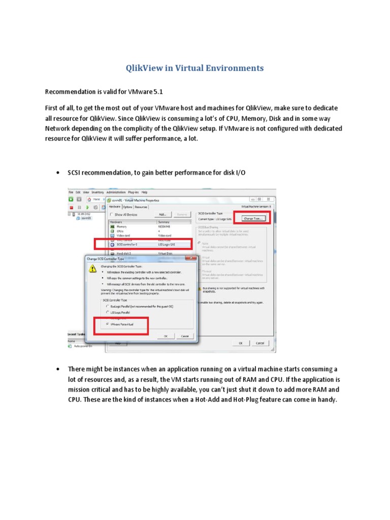 White Paper - VMware Settings For QlikView | PDF