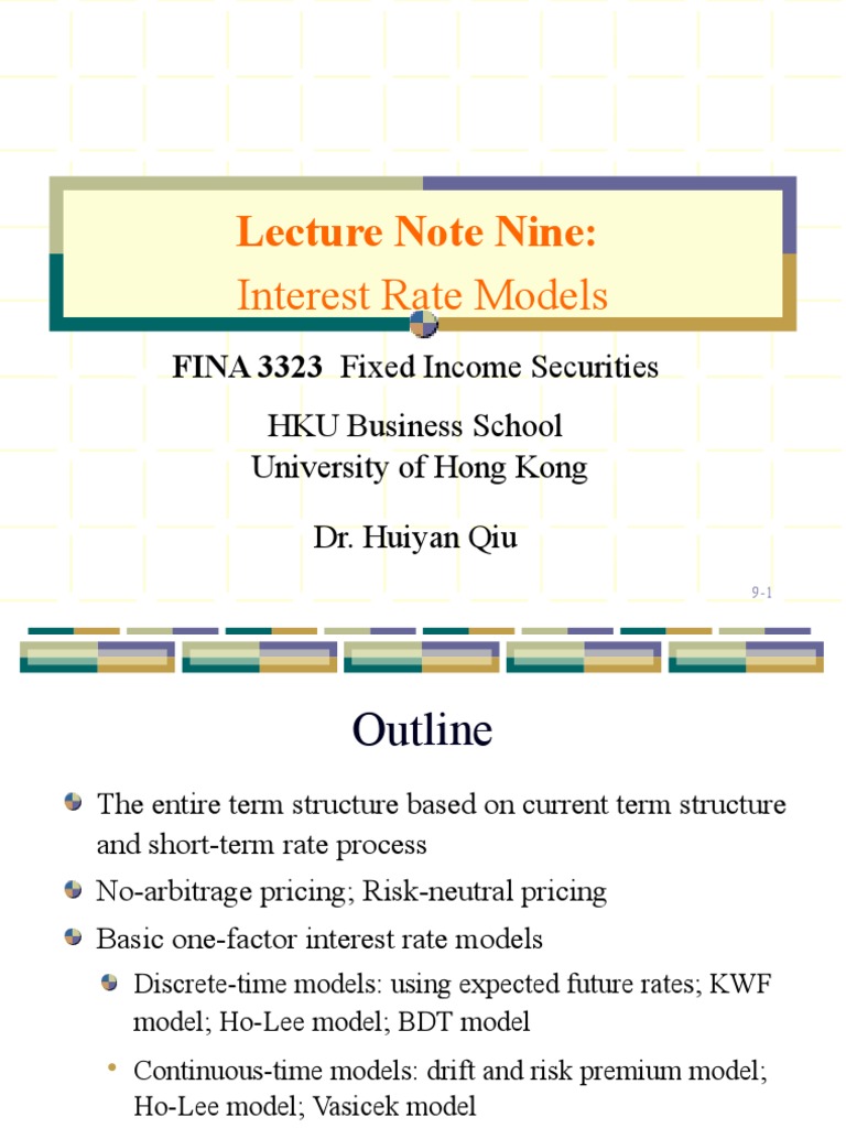 Lecture Note 09 - Interest Rate Models | PDF | Bonds (Finance) | Yield ...