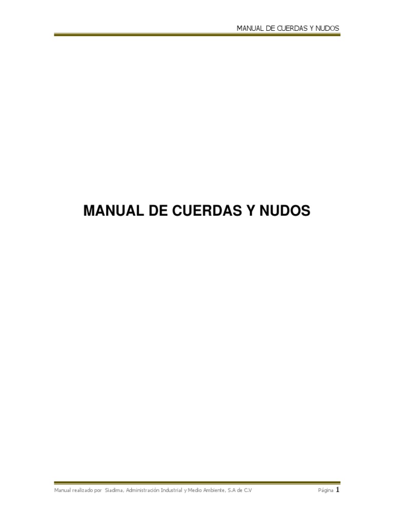 Tecnica - Manual de Cuerdas y Nudos | PDF | Cuerda | Nudo