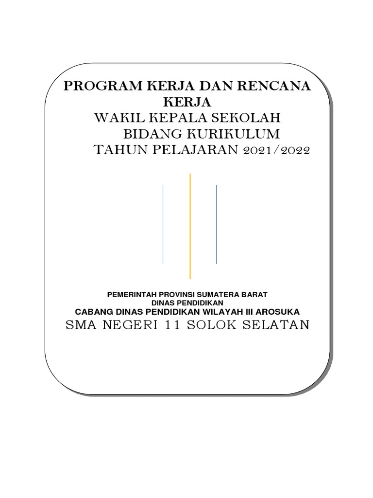 Program Kerja Wakil Kepala Sekolah 2021/2022 | PDF | Seni