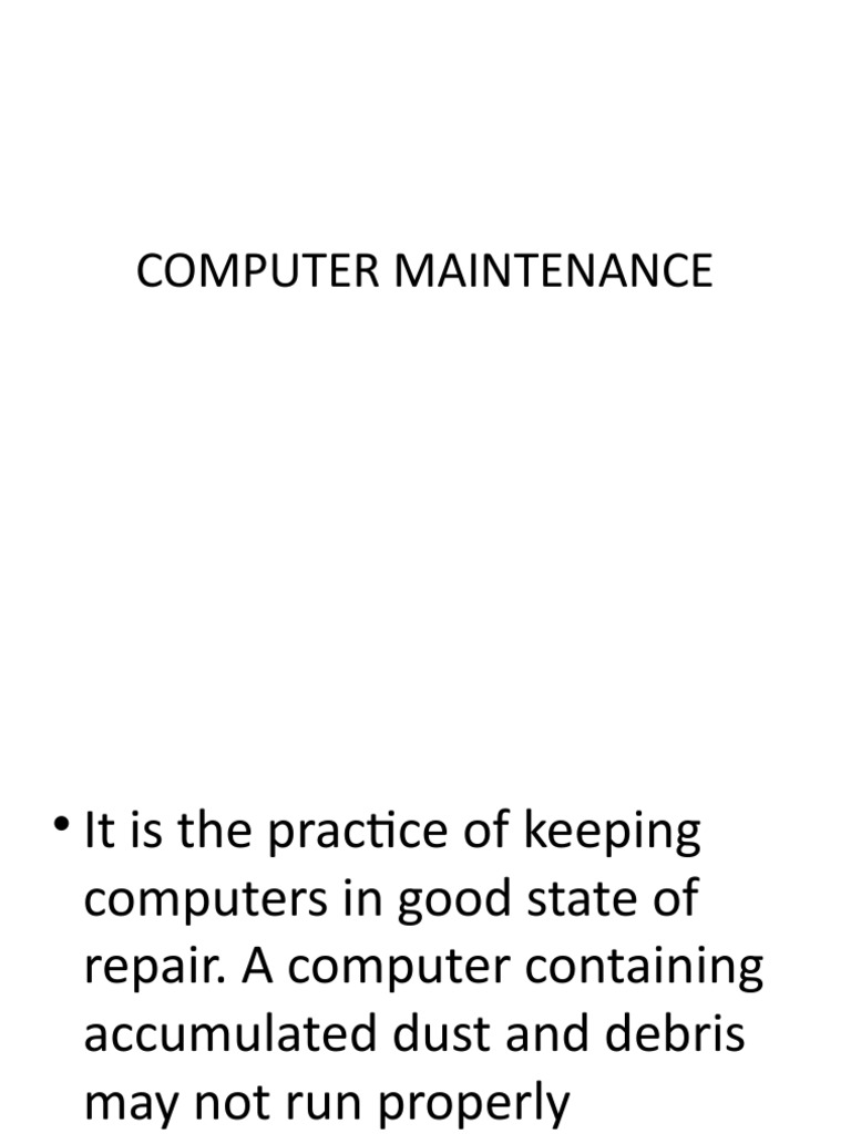 Computer Maintenance | PDF