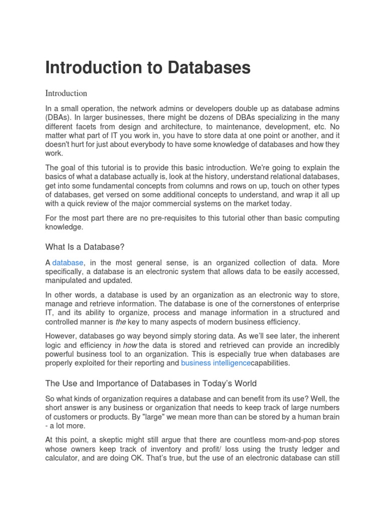Introduction To Databases Download Free Pdf Relational Database Databases 1845