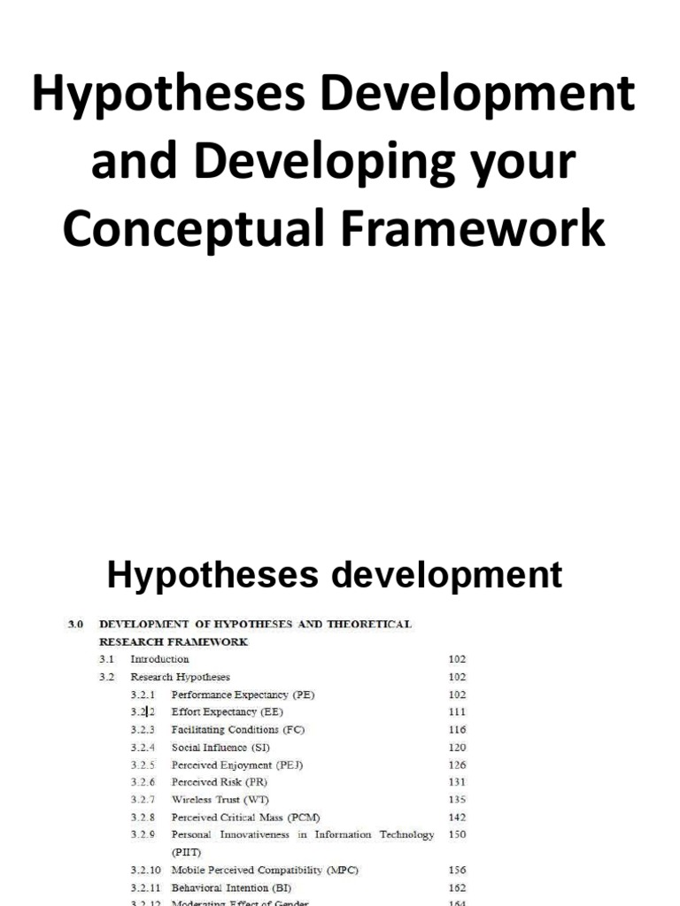 Hypotheses Development and Developing Your Conceptual Framework v1.0 ... Hypotheses Development and Developing Your Conceptual Framework v1.0 ...