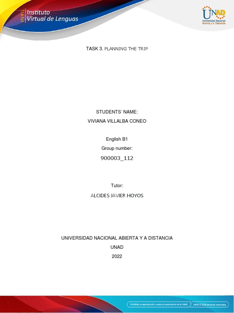 Task 3-Planning The Trip | PDF | Linguistics