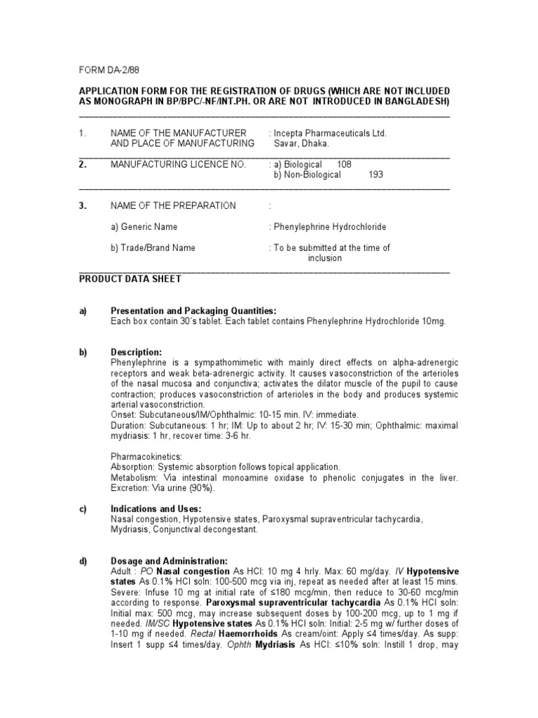 Phenylephrine HCL - 10mg Tablet | PDF | Tablet (Pharmacy ...