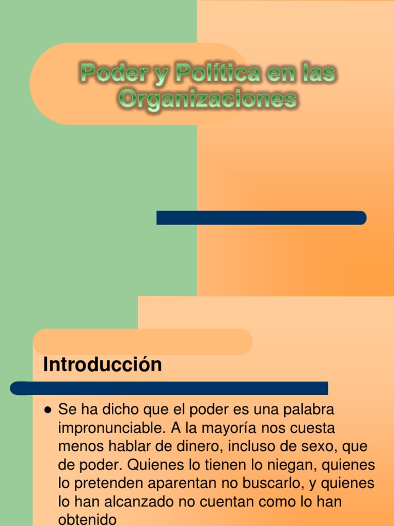 Poder-y-Politica-en Las Organizaciones | PDF | Liderazgo | Comportamiento