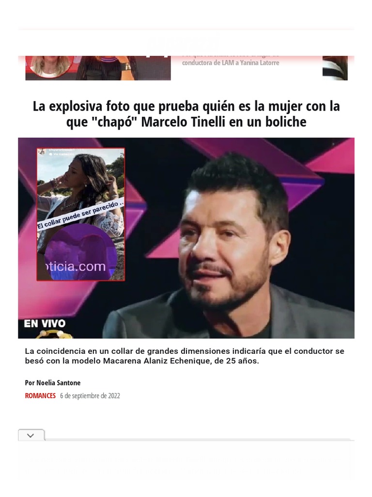 La Explosiva Foto Que Prueba Quién Es La Mujer Con La Que Chapó Marcelo Tinelli en Un Boliche ...