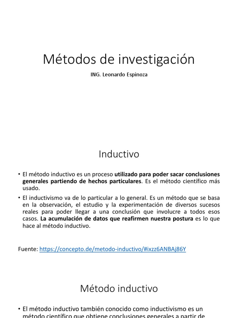 Metodos de Investigación | PDF | Método científico | Razonamiento inductivo