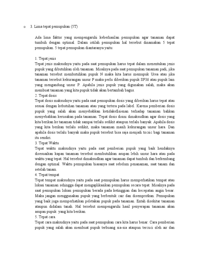5T Dan Klasifikasi Pupuk | PDF