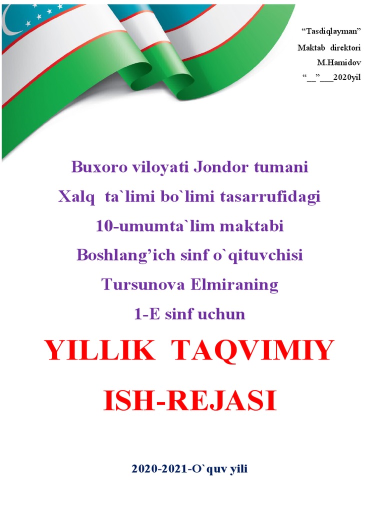 Boshlang'ich 1-Sinf | PDF