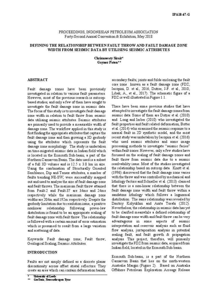 04.defining The Relationship Between Fault Throw and Fault Damage Zone ... 04.defining The Relationship Between Fault Throw and Fault Damage Zone ...