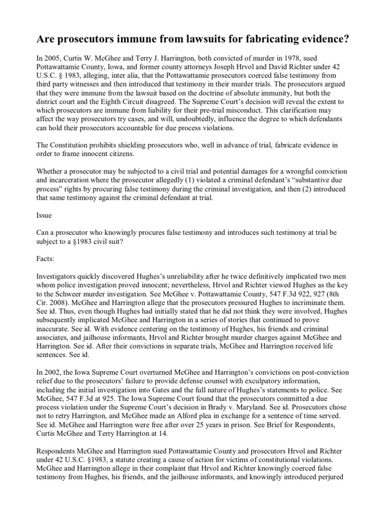 Are Prosecutors Immune From Lawsuits For Fabricating Evidence 0710 ...