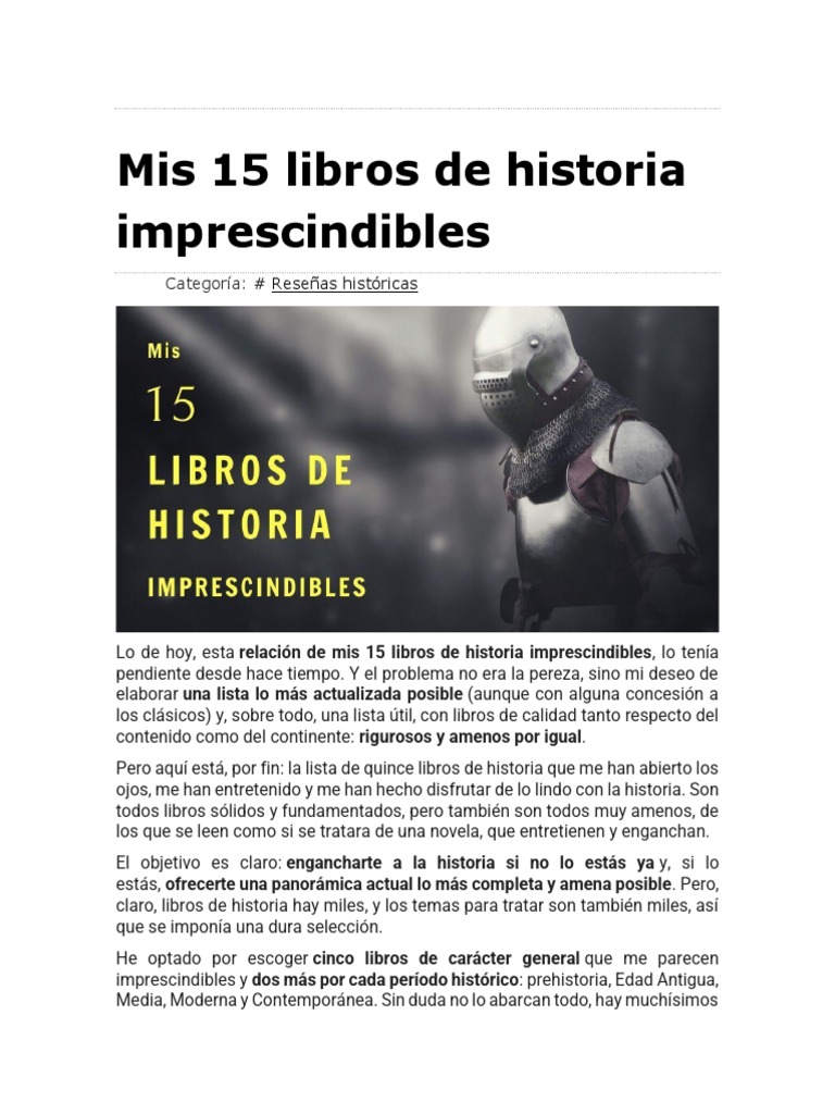 Mis 15 Libros de Historia Imprescindibles | PDF