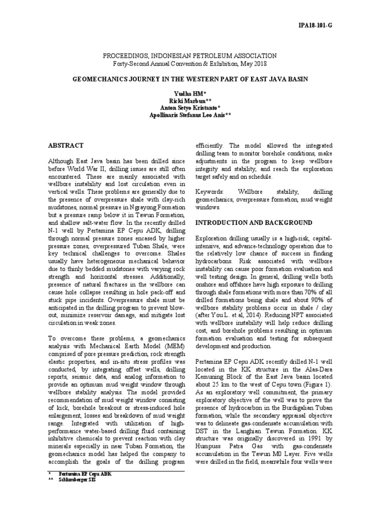 Omechanics Journey in The Western Part of East Java Basin | PDF ...