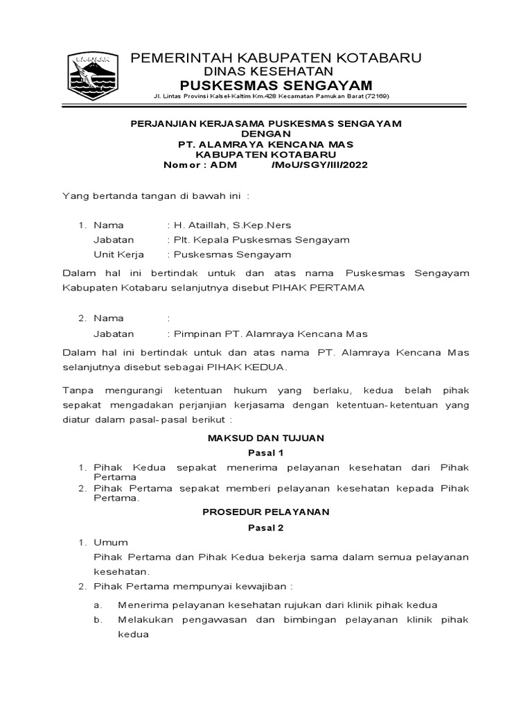 Mou PT Akm - 104900 | PDF