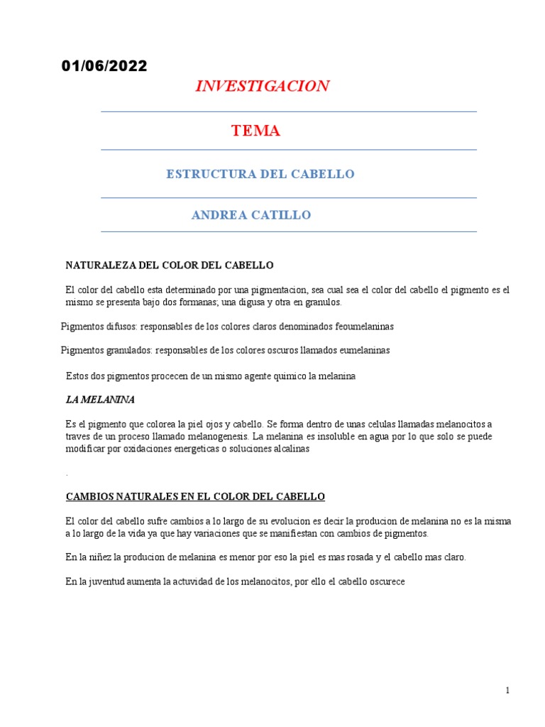 Naturaleza Del Color Del Cabello 2 | PDF | Color | Redox