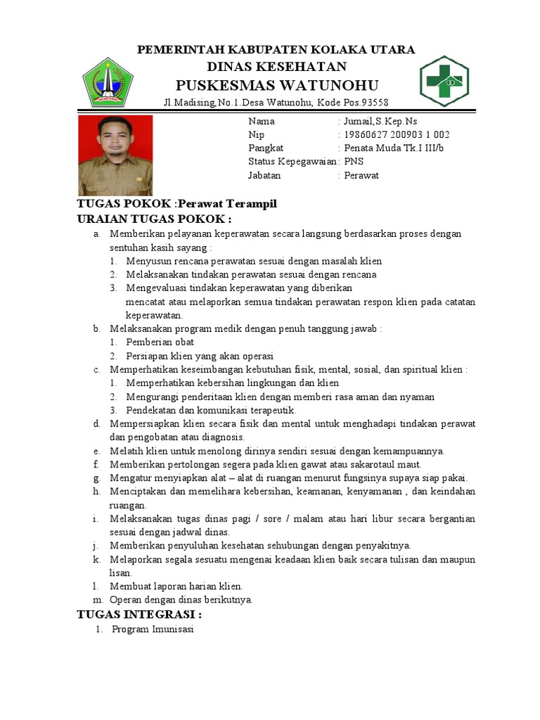 03 Uraian Tugas Perawat | PDF | Pengembangan Diri