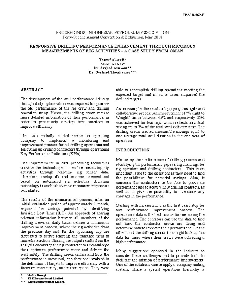 Real-Time Drilling Performance Insights | PDF | Performance Indicator ...
