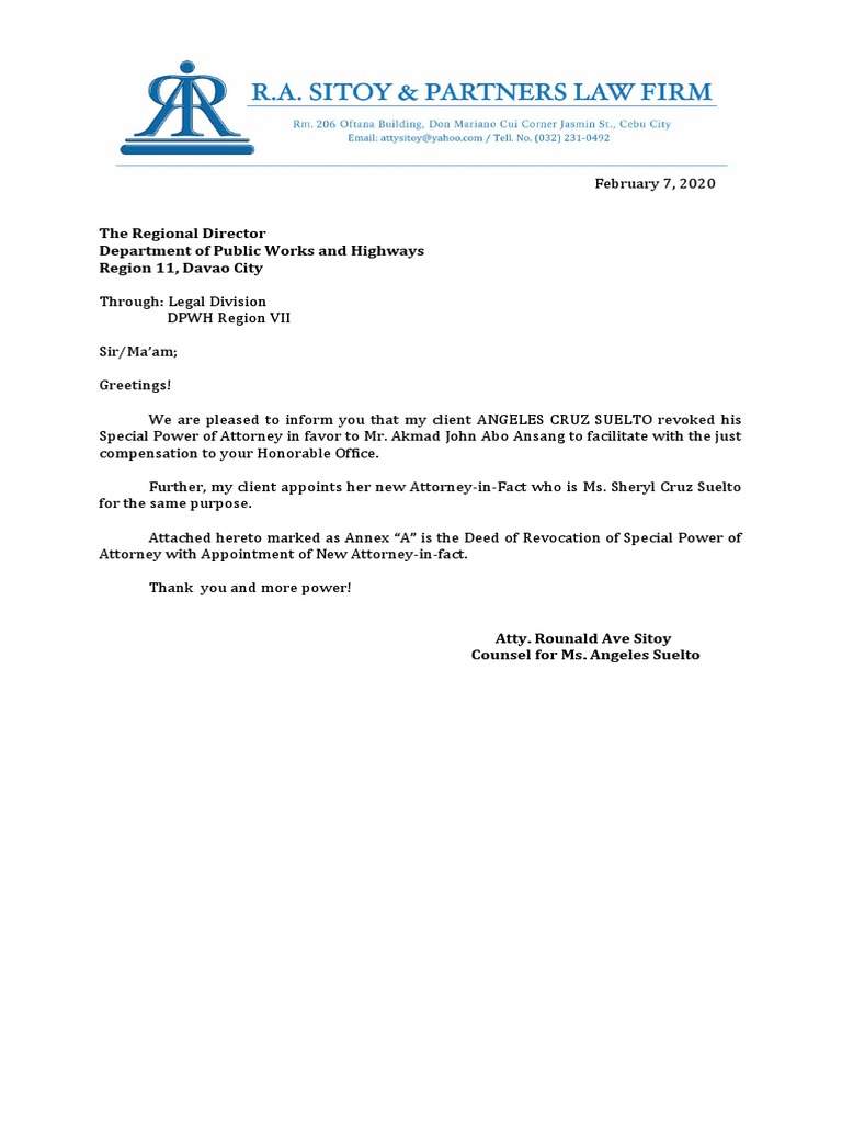 letter to DPWH | PDF