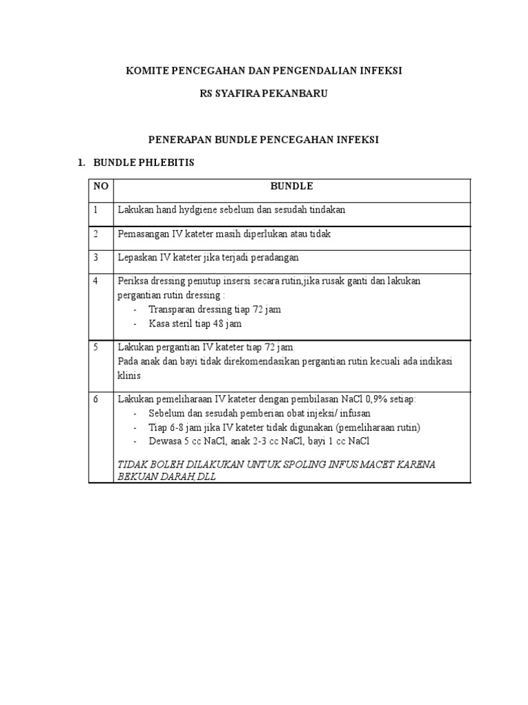 Phlebitis 323427440-Bundles-Phlebitis-Dll | PDF | Pengembangan Diri | Kesehatan Holistik