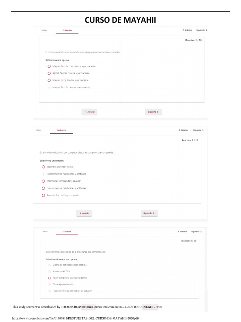 Respuestas Del Curso de Mayahii 2020 PDF | PDF