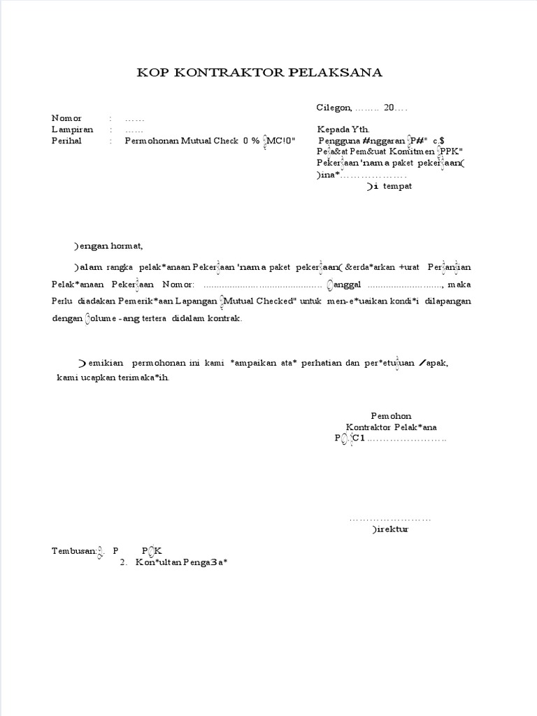 Dokumen - Tips Format MC 0 Dan Perubahan Kontrak | PDF