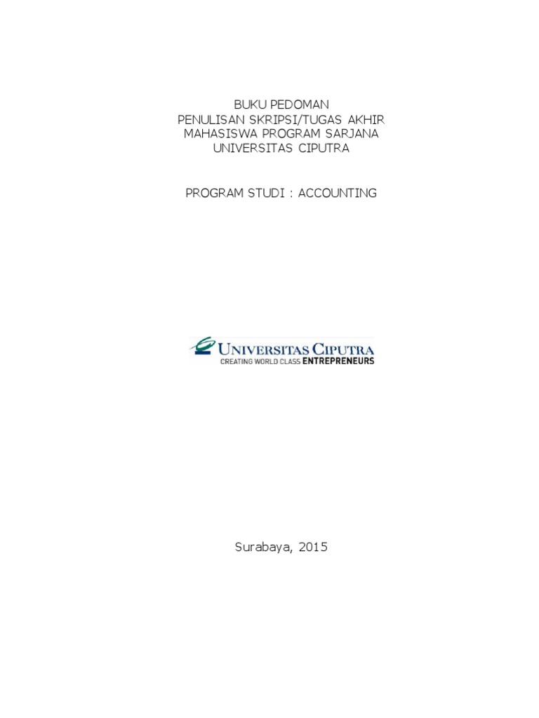 Pedoman Penulisan Tugas Akhir - v1 13082015 | PDF