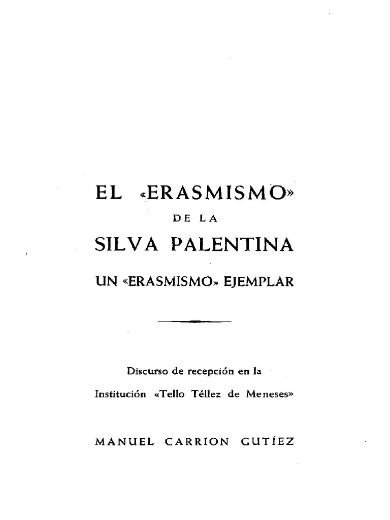 Erasmismo en la Silva Palentina | PDF | Martin Luther