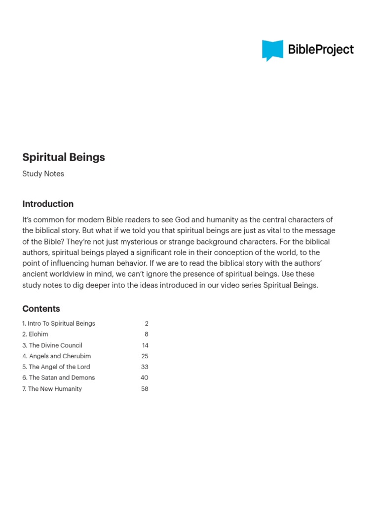 Spiritual Beings in the Bible Explained | PDF | Yahweh | Genesis ...