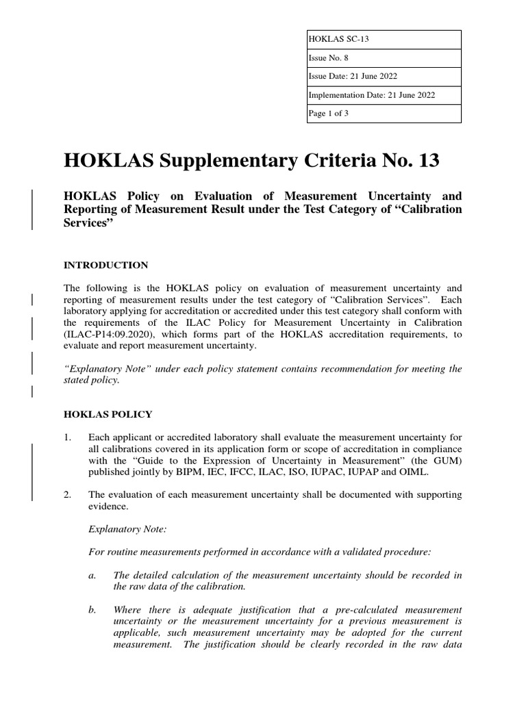 Hoklas SC-13 | PDF | Calibration | Metrology