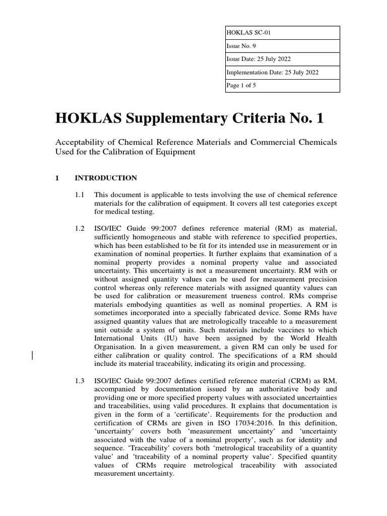 Hoklas SC-01 | Download Free PDF | Calibration | Metrology