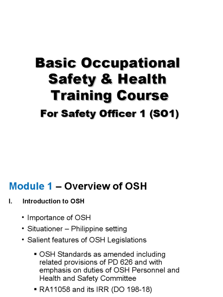 Module 1 | PDF | Occupational Safety And Health | Safety