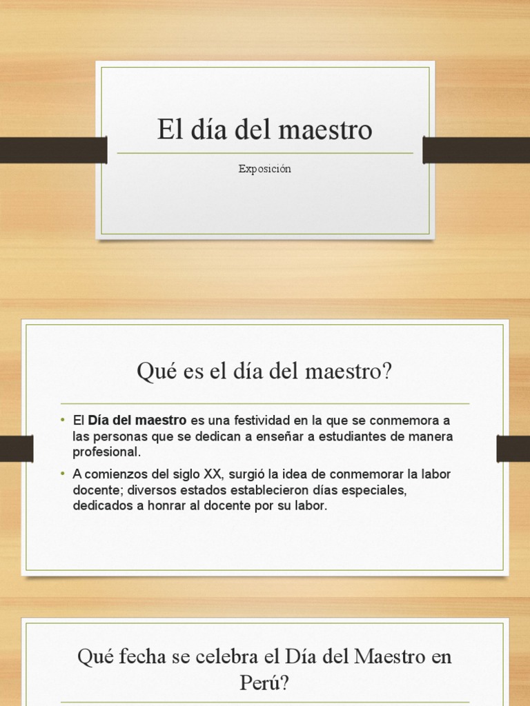 Día del Maestro en Perú: Historia y Fecha | PDF | Viajes y turismo ...