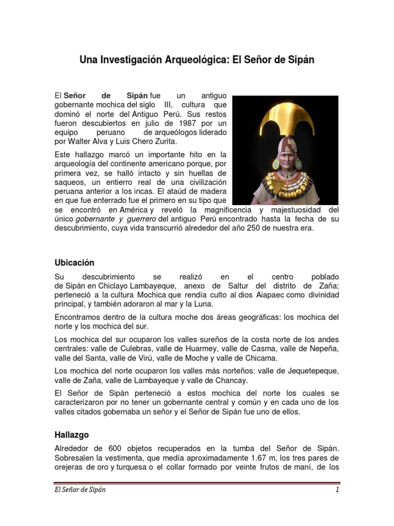 Historia y hallazgos del Señor de Sipán | PDF | Arqueología